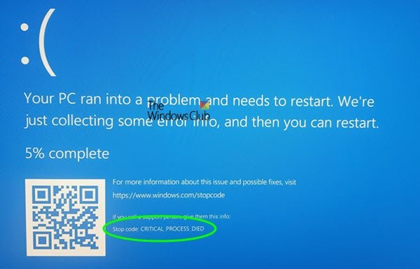 Windows 11/10 中的关键进程死亡 (0x000000EF) 错误 - Tech Club