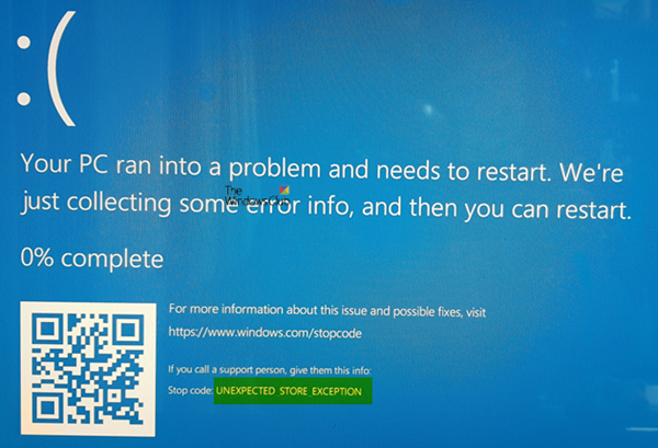 修复 Windows 11/10 上的 UNEXPECTED STORE EXCEPTION 0x00000154 错误 - Tech Club