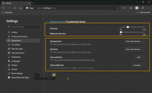 如何更改 Microsoft Edge 浏览器中的默认字体大小和样式 - Tech Club