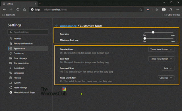 如何更改 Microsoft Edge 浏览器中的默认字体大小和样式 - Tech Club