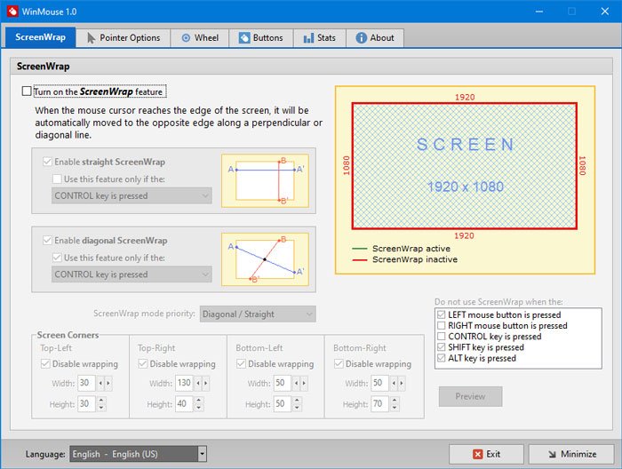 WinMouse 可让您自定义和改进 Windows PC 上的鼠标指针移动
