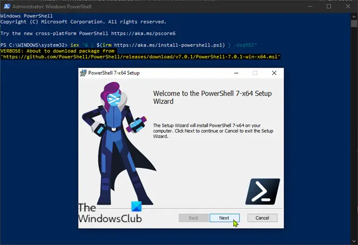 如何在 Windows 11/10 上安装 PowerShell 7