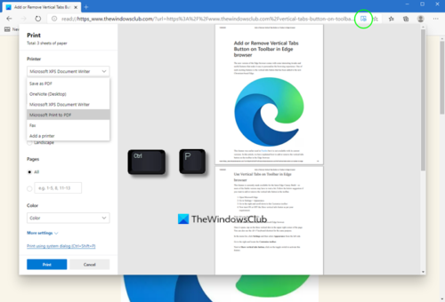 如何在 Windows 11/10 中从 Microsoft Edge 浏览器进行打印 - Tech Club