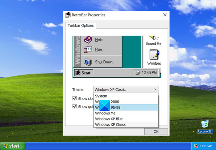 如何使用 RetroBar 在 Windows 11/10 中获取经典任务栏 - Tech Club