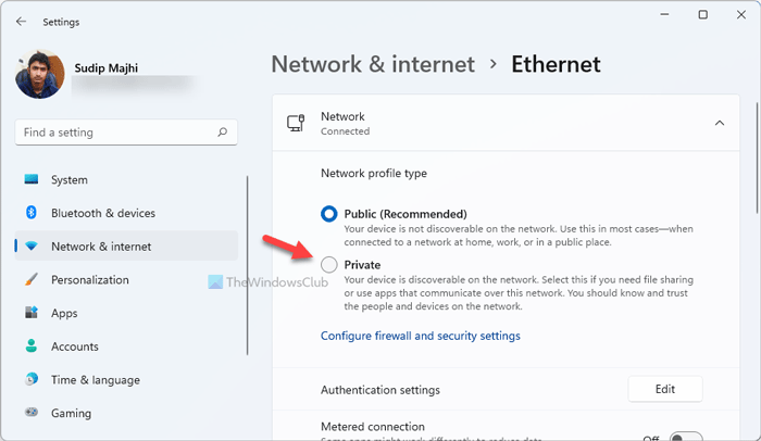 在 Windows 11 中将网络配置文件类型更改为公共或私有 - Tech Club