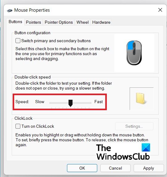 如何在 Windows 11/10 中更改鼠标双击速度 - Tech Club