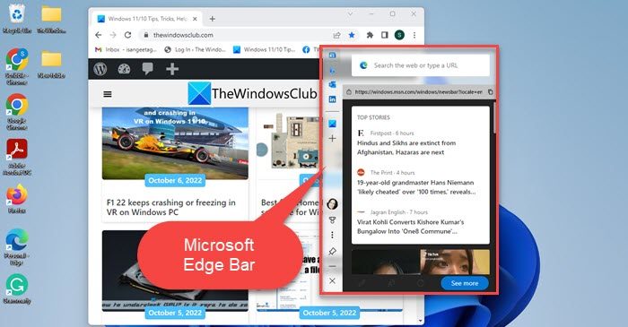 Microsoft Edge Bar、Edge Sidebar 和 Edge Office Bar 解释 - Tech Club