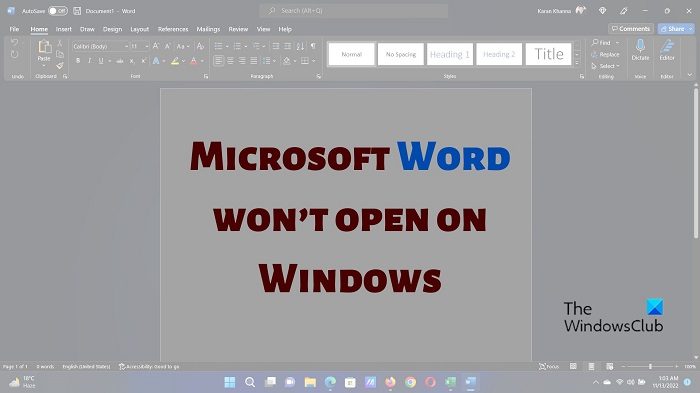 Microsoft Word 无法在 Windows PC 上打开 - Tech Club