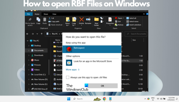 如何在 Windows PC 上打开 RBF 文件？ - Tech Club