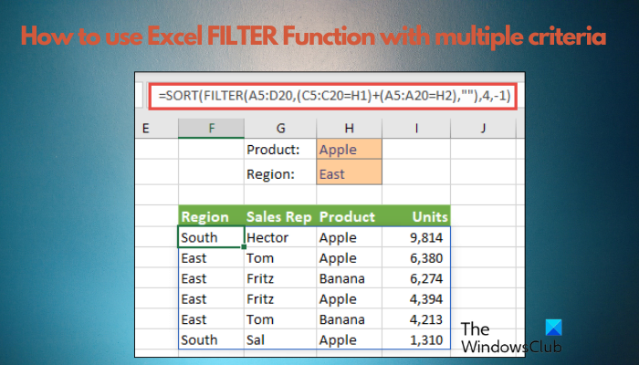 如何使用 Excel FILTER 函数进行多个条件筛选 - Tech Club