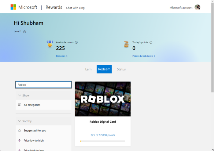 如何使用 Microsoft Rewards for Robux - Tech Club
