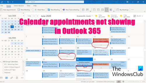 日历约会未显示在 Outlook 365 中 - Tech Club