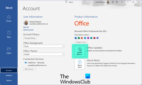 如何在 Windows 11/10 手動更新 Microsoft Office - Tech Club