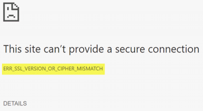 修復 ERR SSL VERSION OR CIPHER MISMATCH 錯誤 - Tech Club
