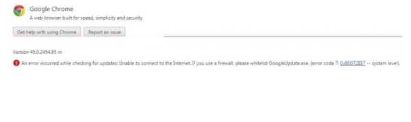 安裝或更新時出現 Chrome 錯誤 7：0x80072EE7 - Tech Club