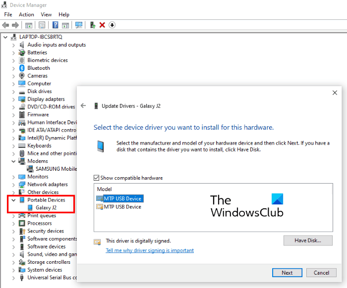 MTP USB 設備驅動程序無法在 Windows 11 上安裝 - Tech Club