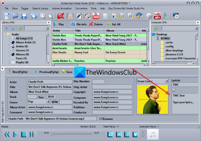 如何在 Windows 11 中向 MP3 文件添加和嵌入歌詞 - Tech Club