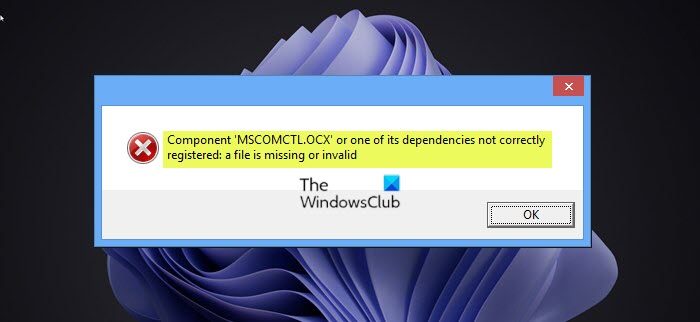 MSCOMCTL.OCX 或其相依性之一未註冊 - Tech Club