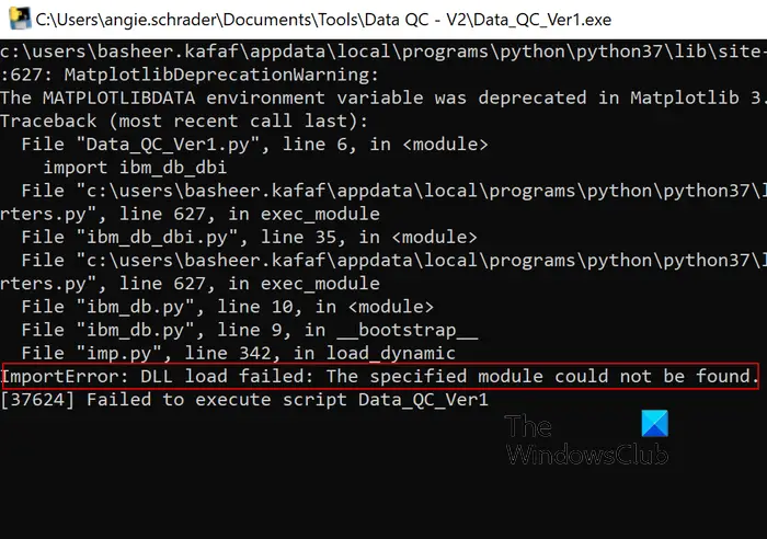 ImportError: DLL 載入失敗: 找不到指定的模組 - Tech Club
