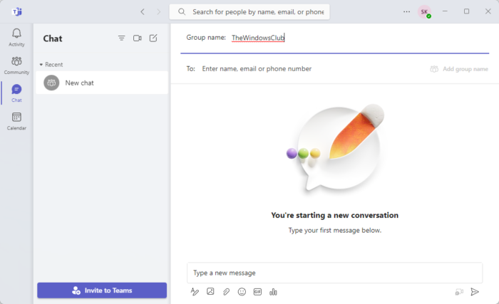 如何在 Teams 中創建群聊並為其命名 - Tech Club