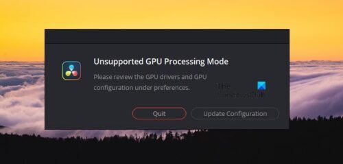 DaVinci Resolve 中不支持的 GPU 處理模式 - Tech Club